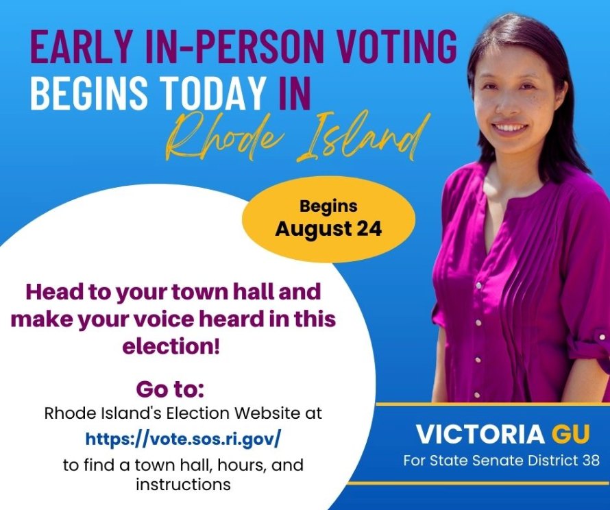 Be a Voter – RI State Senator Victoria Gu, District 38